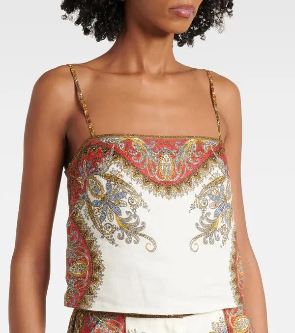Veronica Beard Rhea Printed Linen Shirt