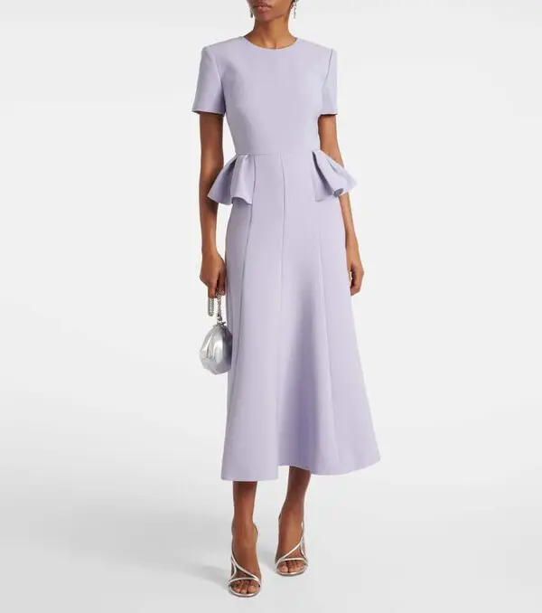 Roland Mouret Peplum Crêpe Midi Dress