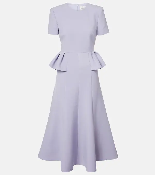 Roland Mouret Peplum Crêpe Midi Dress - Blue