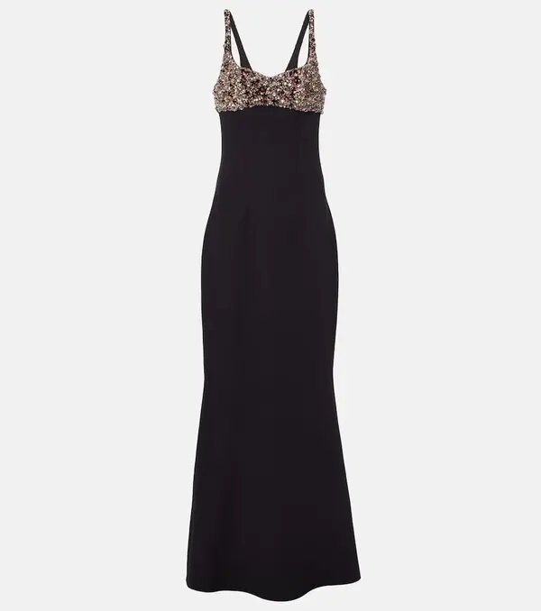 Safiyaa Crystal-embellished Gown - Black