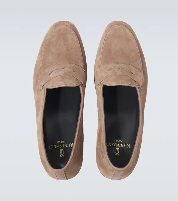Rubinacci Suede Penny Loafers - Brown