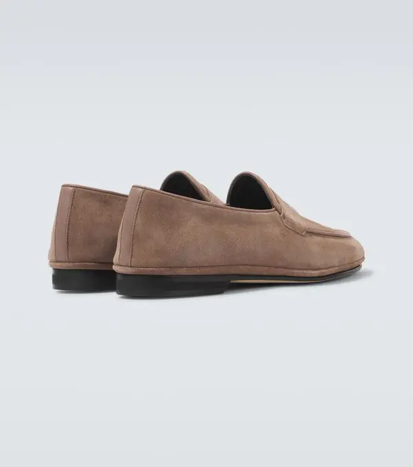 Rubinacci Suede Penny Loafers - Brown