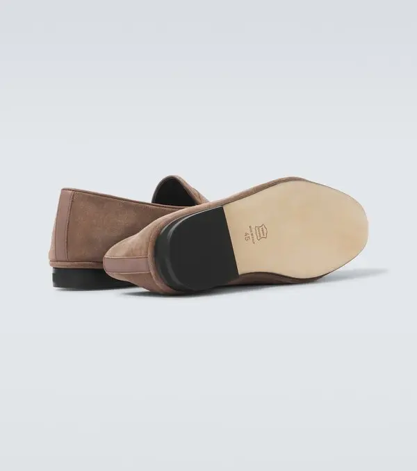 Rubinacci Suede Penny Loafers - Brown