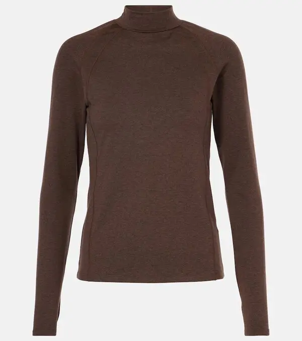 Varley Always Warm Jersey Turtleneck Top - Brown