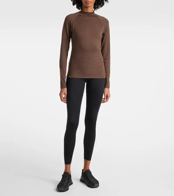 Varley Always Warm Jersey Turtleneck Top - Brown