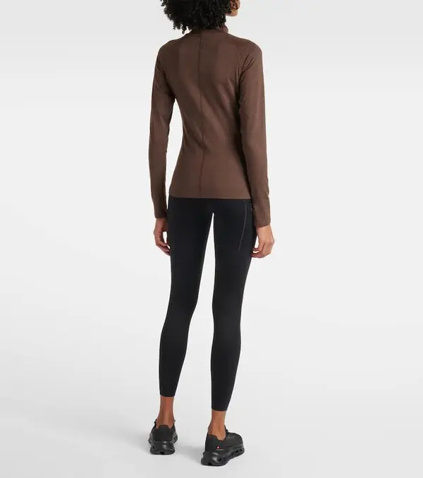 Varley Always Warm Jersey Turtleneck Top - Brown