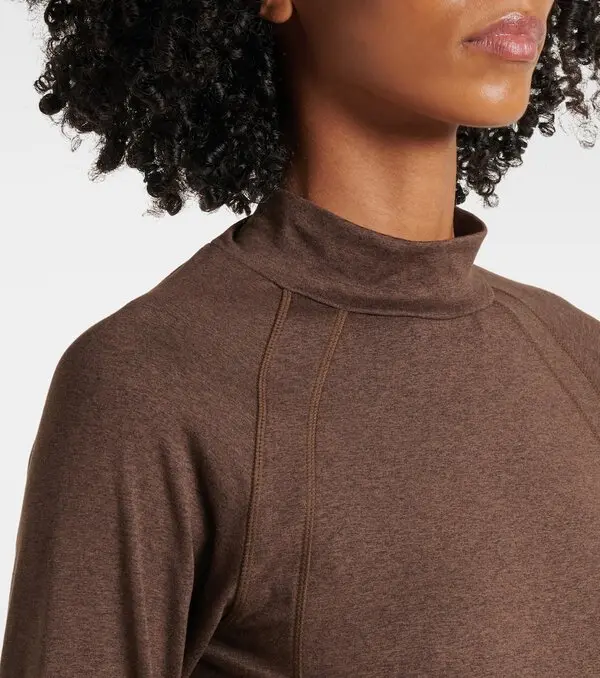 Varley Always Warm Jersey Turtleneck Top - Brown