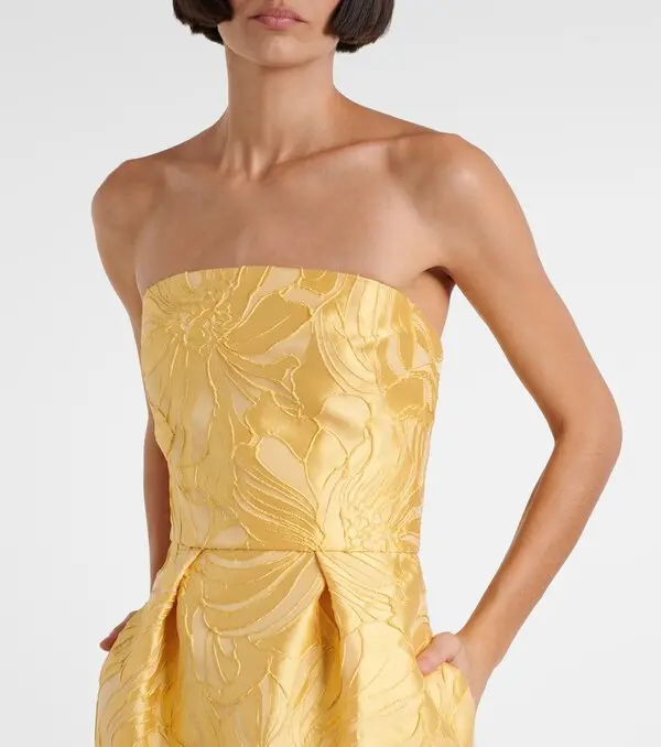 Monique Lhuillier Floral Jacquard Cocktail Dress