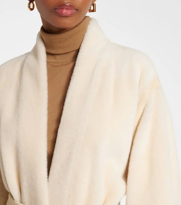 Max Mara Glassa Leather Shearling Coat
