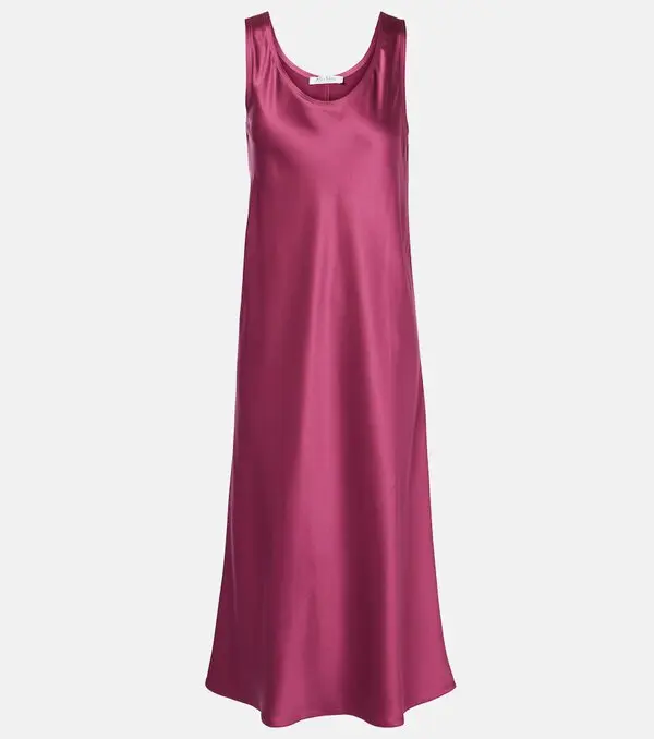 Max Mara Banjo Silk Satin Midi Dress - Pink
