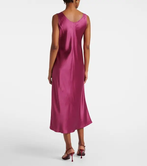 Max Mara Banjo Silk Satin Midi Dress - Pink