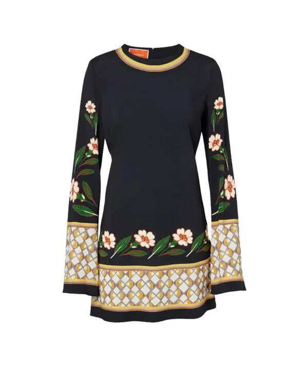 La DoubleJ Supreme Swing Floral Minidress - Black