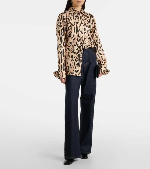 Sportmax Armony Leopard-print Silk Shirt