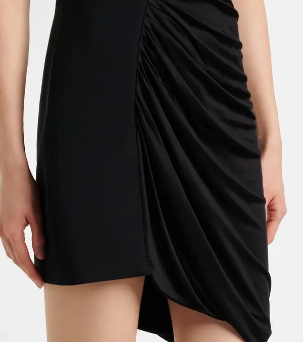 Versace Medusa '95 Draped Jersey Minidress - Black
