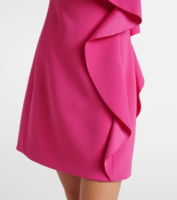 Max Mara Giacomo Ruffled Sable Minidress - Pink