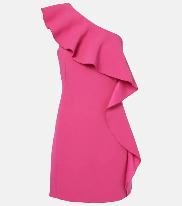 Max Mara Giacomo Ruffled Sable Minidress - Pink