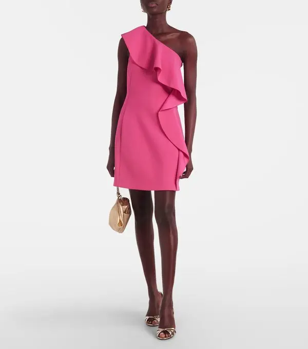 Max Mara Giacomo Ruffled Sable Minidress - Pink