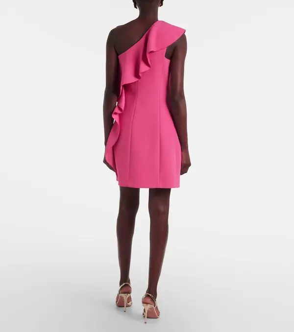 Max Mara Giacomo Ruffled Sable Minidress - Pink