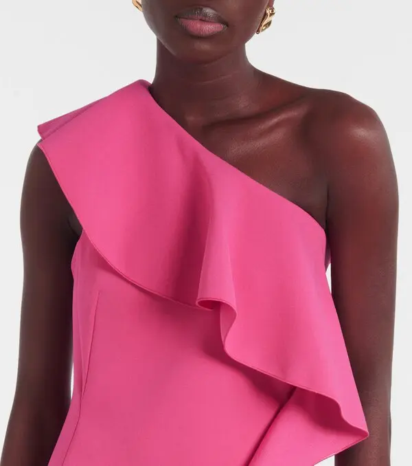 Max Mara Giacomo Ruffled Sable Minidress - Pink