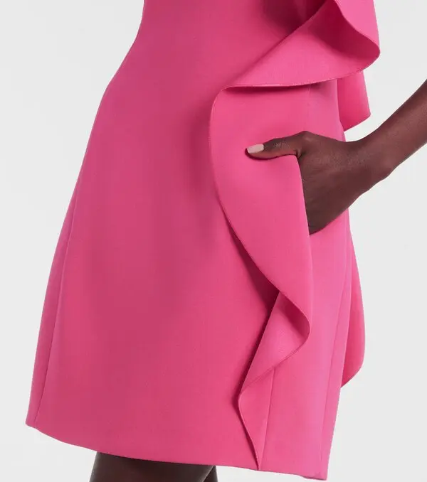 Max Mara Giacomo Ruffled Sable Minidress - Pink