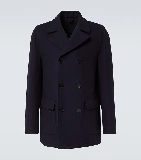Thom Sweeney Double-breasted Pea Coat - Blue