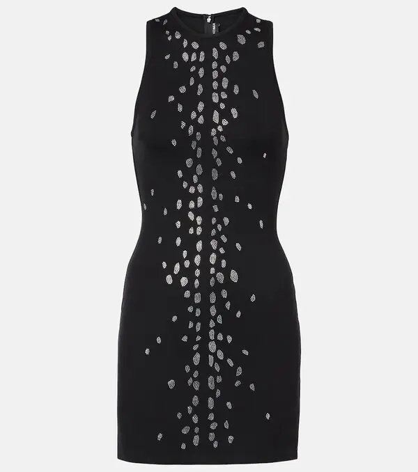 David Koma Crystal-embellished Minidress - Black