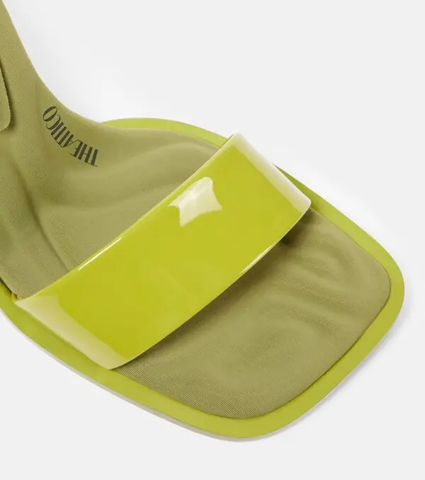 Attico Mia 95 Patent Leather Mules - Green