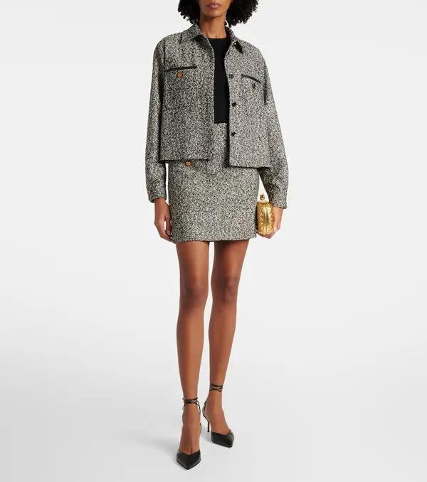 Max Mara Cosa Wool-blend Tweed Miniskirt