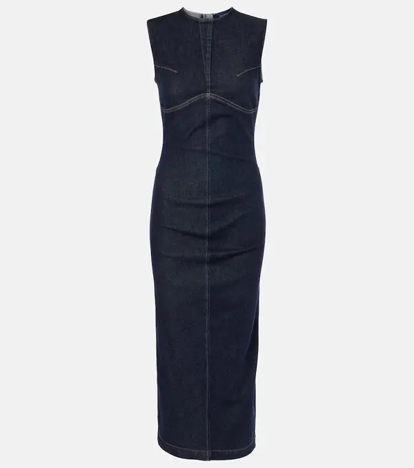 Sportmax Geranio Denim Midi Dress - Blue