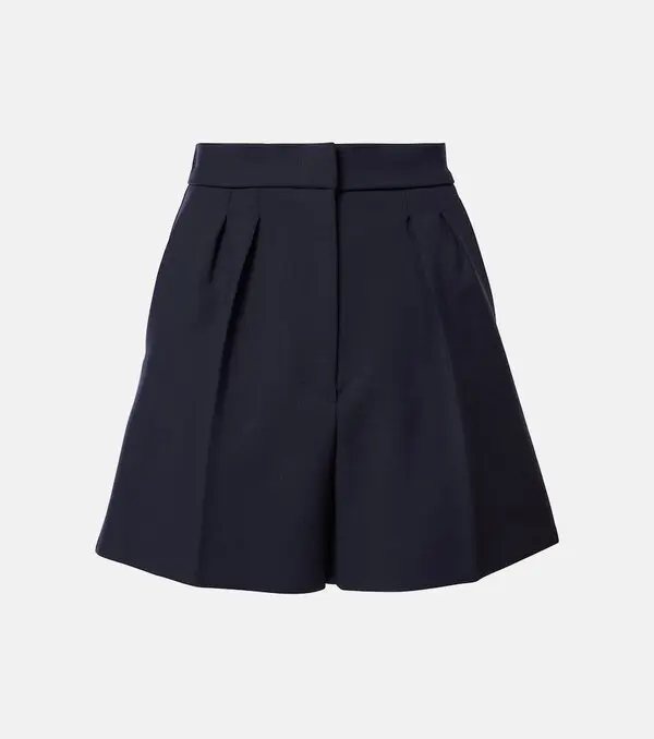 Max Mara Zic High-rise Wool-blend Shorts - Blue