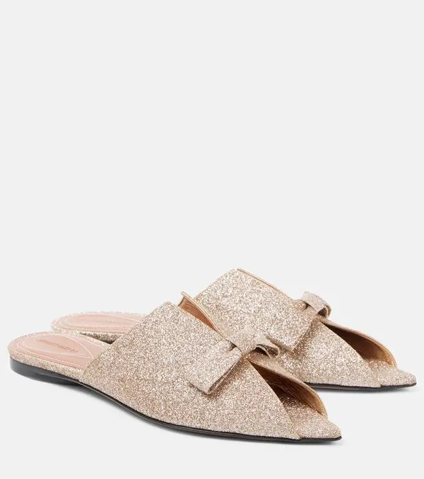 Zimmermann Tux Glitter Mules - Gold