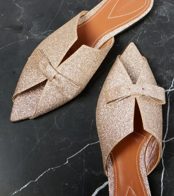 Zimmermann Tux Glitter Leather Mules