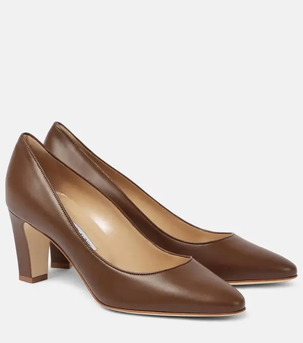 Manolo Blahnik Sikotto 70 Leather Pumps