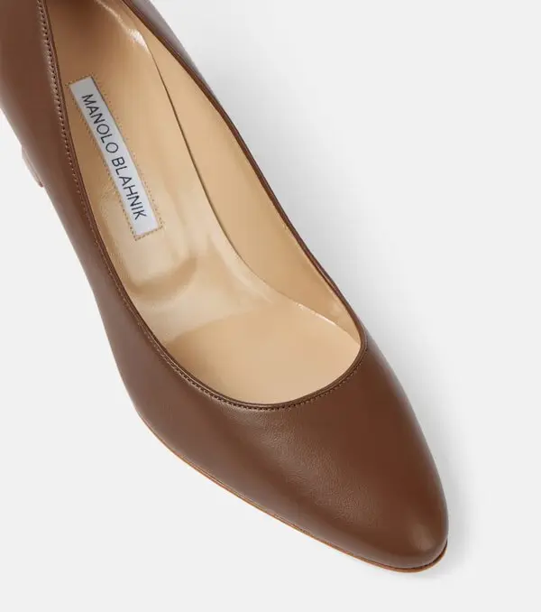 Manolo Blahnik Sikotto 70 Leather Pumps