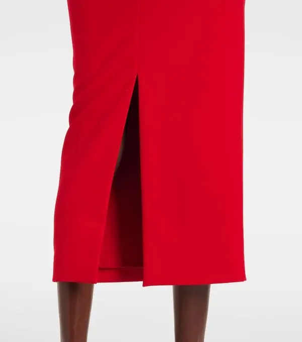 Roland Mouret Caped Crêpe Midi Dress - Red