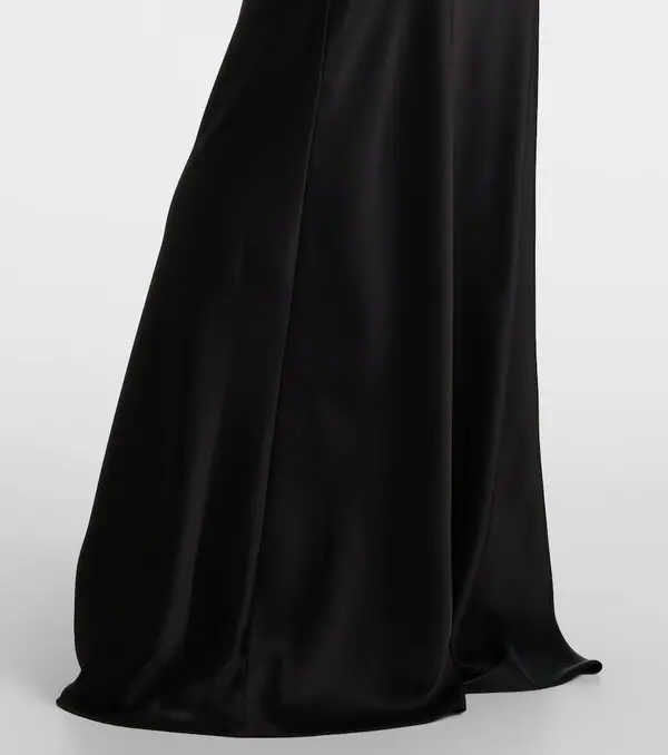 David Koma Embellished Satin Gown - Black