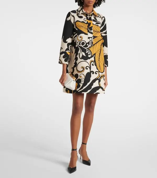 La DoubleJ Artemis Floral Wool-blend Minidress