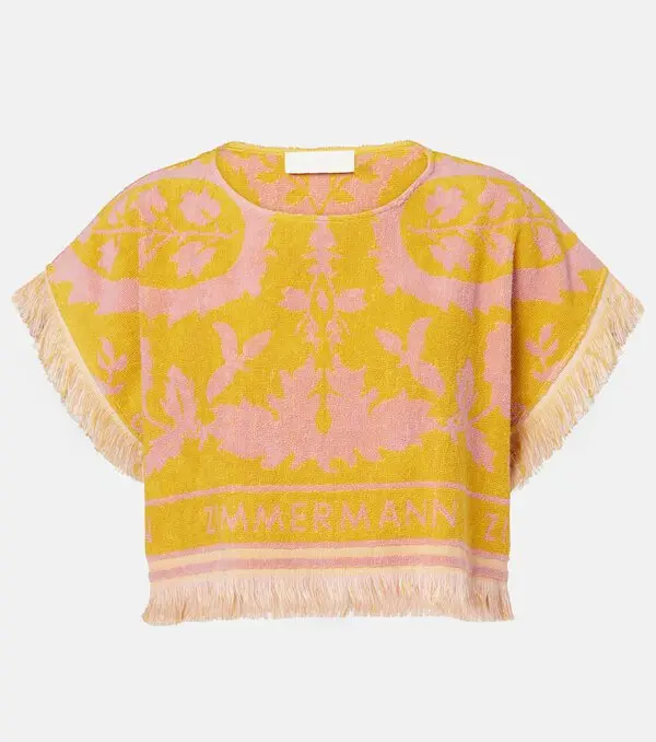 Zimmermann Wylie Fringed Crop Top - Yellow
