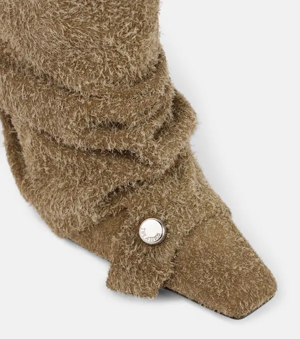 Attico Juno 95 Suede Ankle Boots - Beige