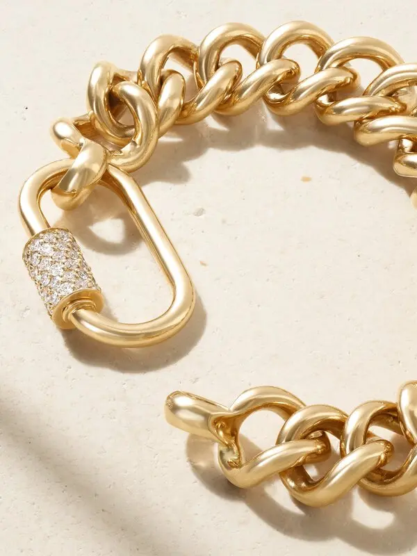 MARLA AARON Mega Curb 14-karat Diamond Bracelet