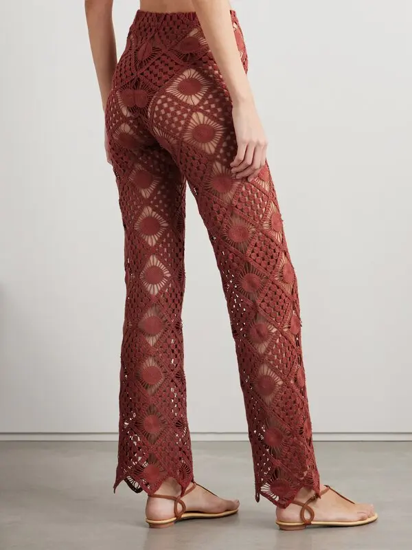SARA CRISTINA Playa Crocheted Cotton Pants