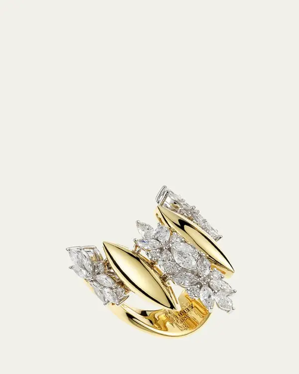 Yeprem 18k Yellow And White Diamond Statement Ring - Gold