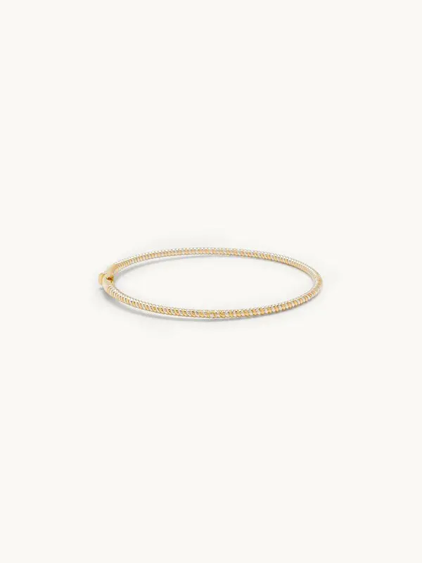 Yvonne Léon Jonc Mini Torsade Bracelet - 9k White & Yellow Gold
