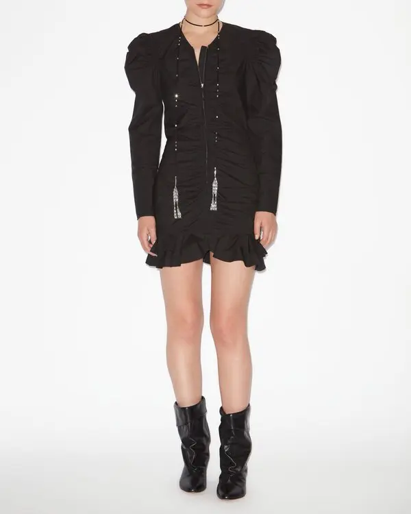 ワンピース MARANT ETOILE 'Briali' dress Black Marant Etoile Briali Gathered Cotton Dress - Black