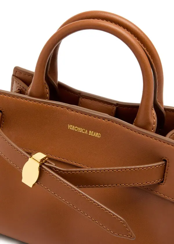 Veronica Beard Dash Mini Leather Top Handle Bag