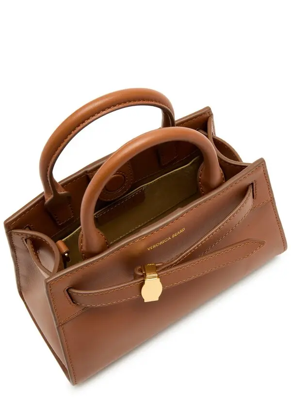 Veronica Beard Dash Mini Leather Top Handle Bag