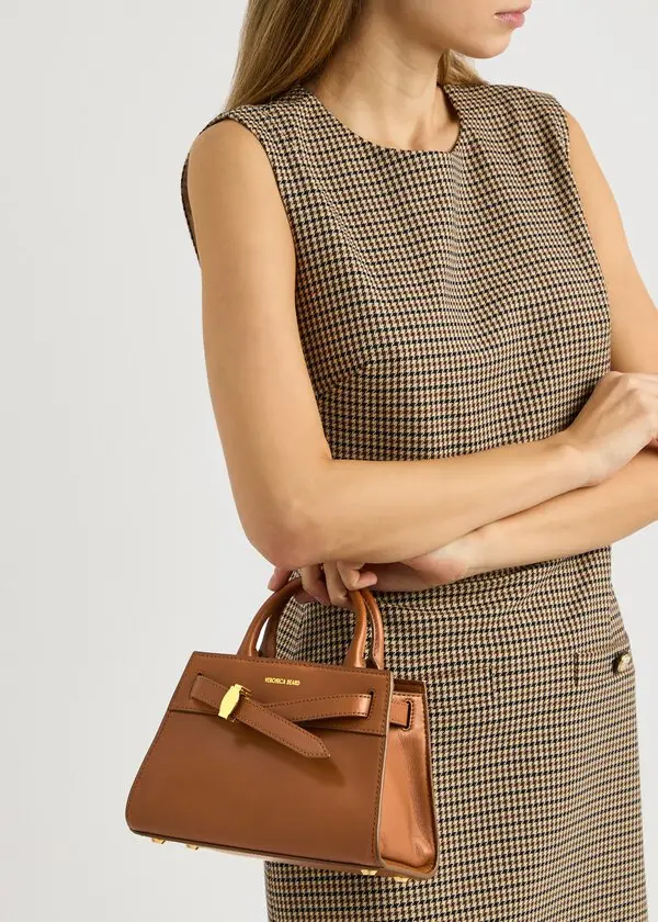 Veronica Beard Dash Mini Leather Top Handle Bag