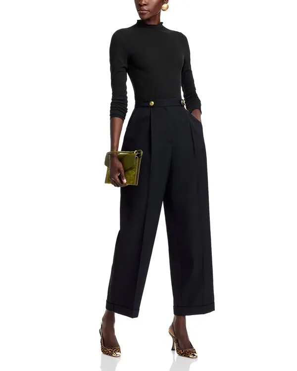 Aqua Ribbed Long Sleeve Mock-neck Top Exclusive