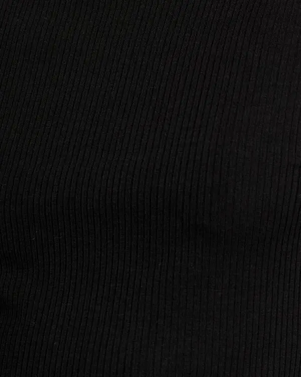 Aqua Ribbed Long Sleeve Mock-neck Top Exclusive