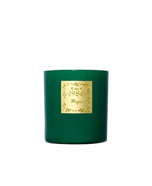 1986 Emerald Glass Megeve Candle Oz - Emerald Green